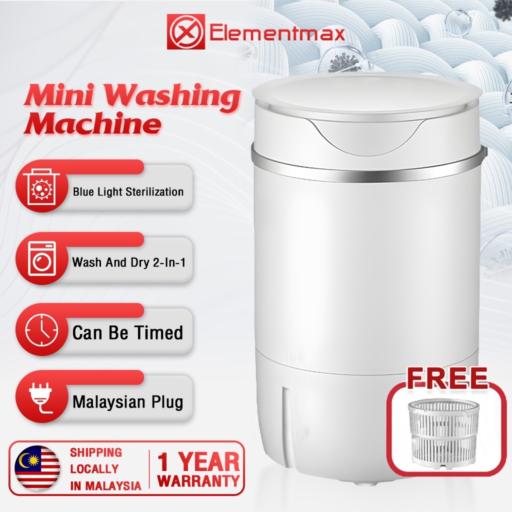 🔥MY Plug🔥Mini Mesin Basuh Portable Washing Machine With Dryer 5.5kg ...