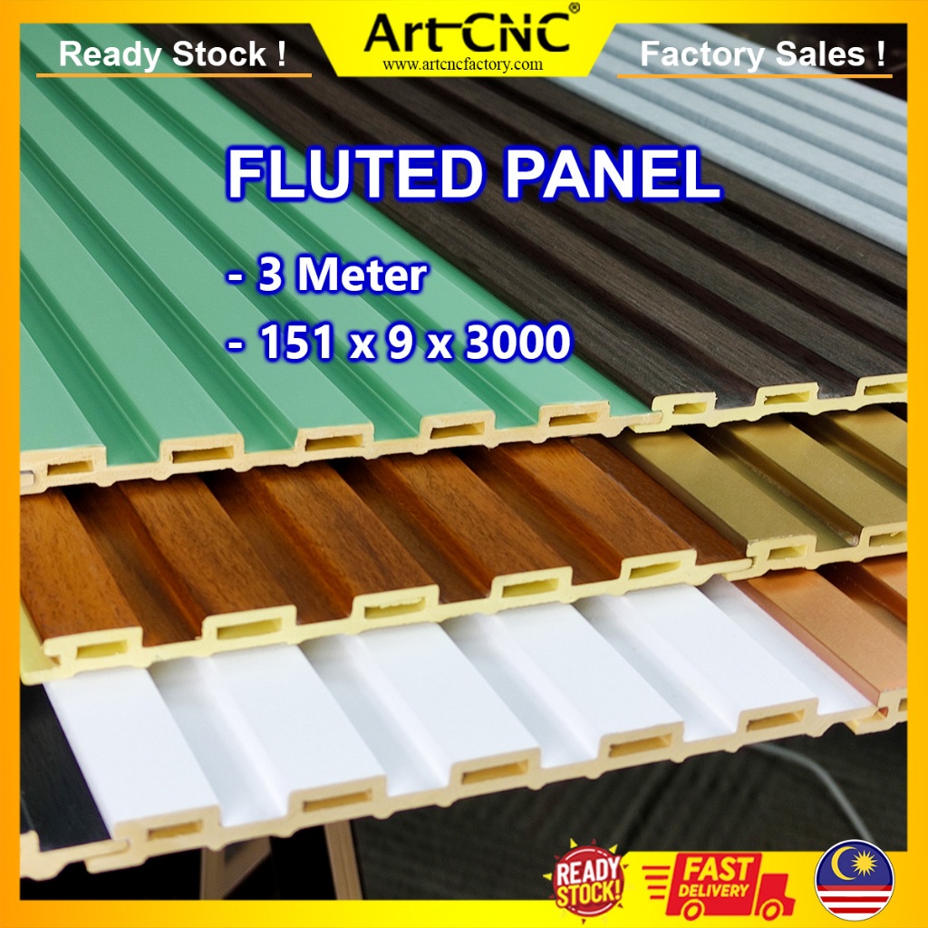 Wall Fluted Panel / Wall Art 3D / Shilap / Ceiling Panel / Siling Kayu ...