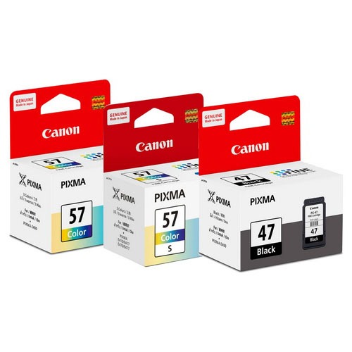Canon PG-47 (Black) / CL-57 CL-57S (Color) Pixma E400 / E410 / E460 ...