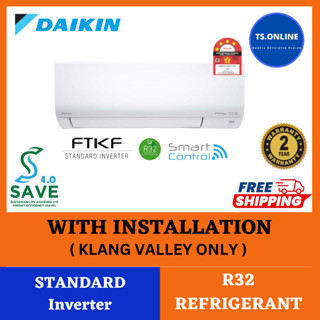 (FREE SHIPPING) Daikin (New) R32 Standard Inverter FTKF Series 1.0HP-2.5HP FTKF25C / FTKF35C ...