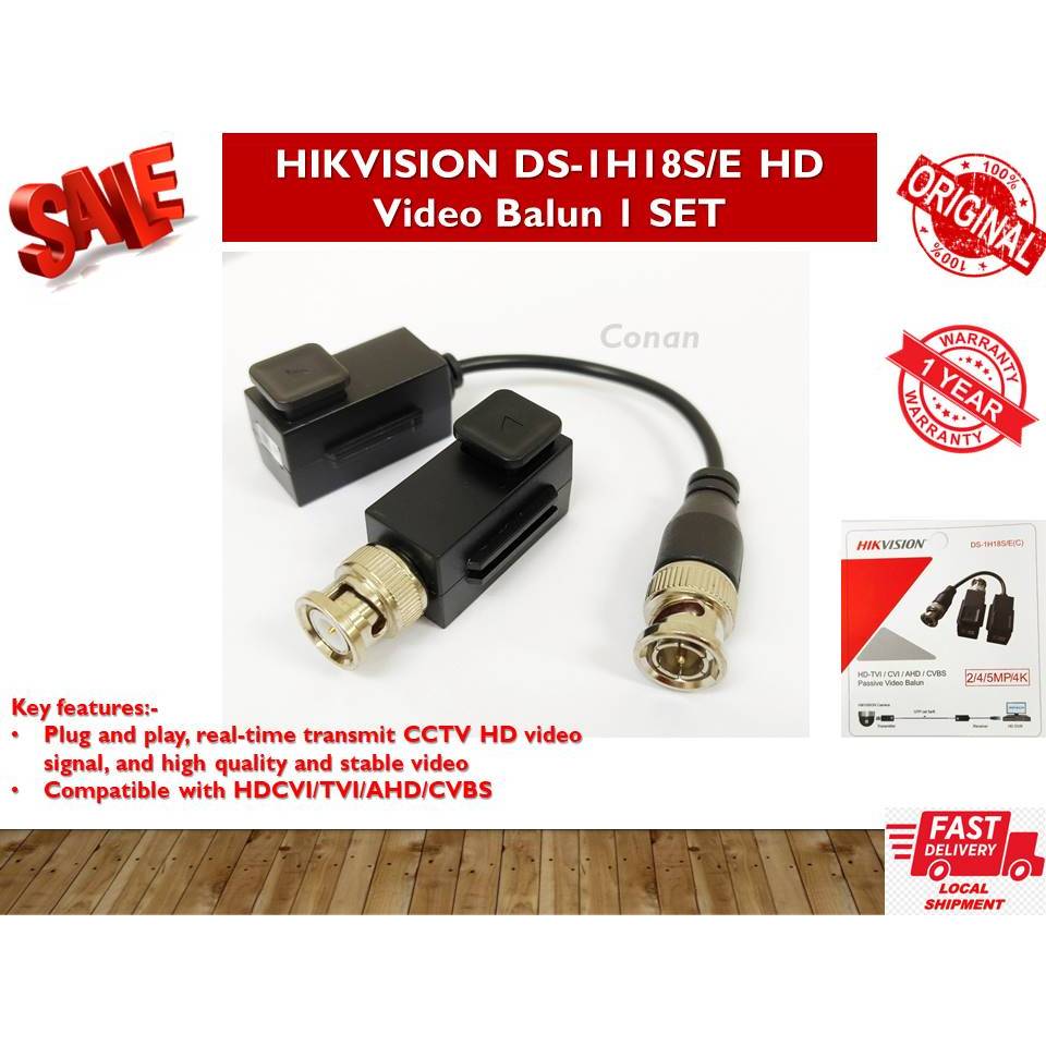 HIKVISION Video Balun CCTV Transmits TVI Signal Via UTP Cable 1 Set ...