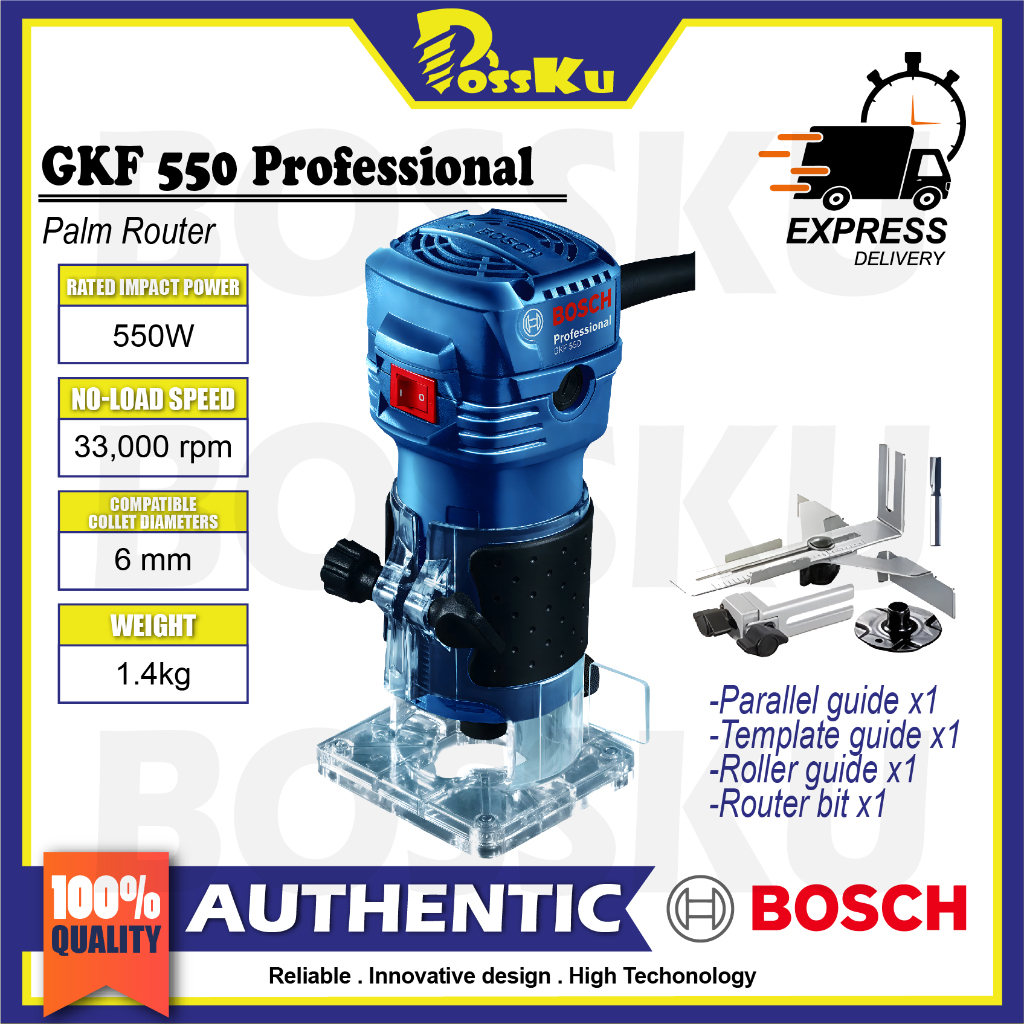 BOSCH 550W Palm Router and Trimmer Professional Electric Palm GKF 550 ...