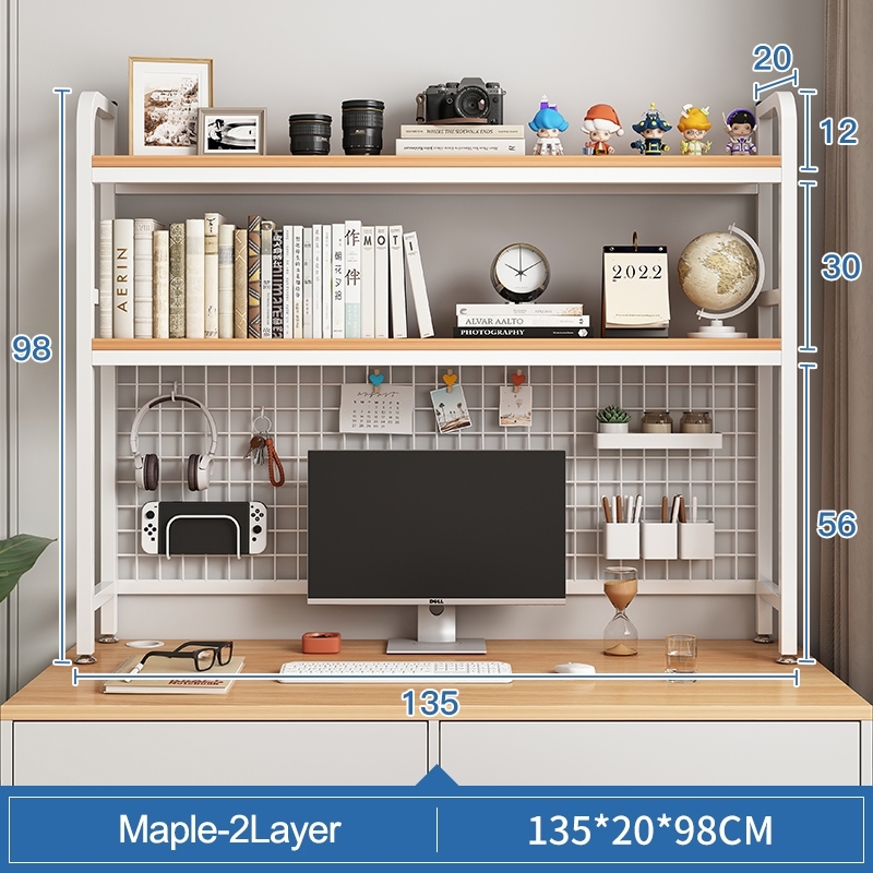 Desktop Rack Book Shelf With Hanging Rak Buku Multi Layer Iron Frame ...