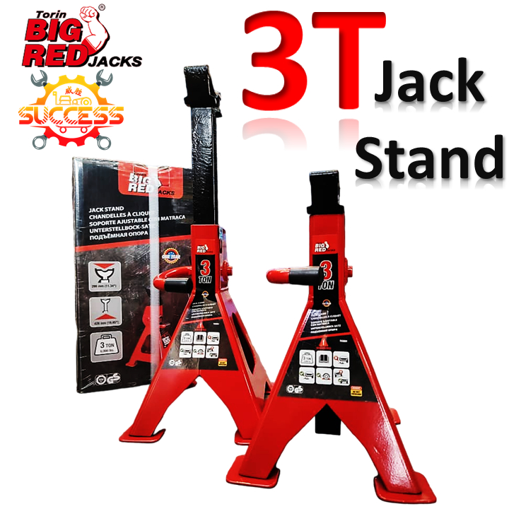 BIGRED Torin 3 Ton Heavy Duty Steel Jack Stands With Safety Pin 3000KG ...