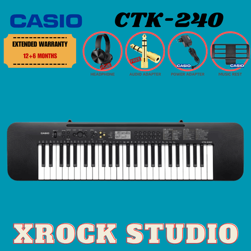 Casio CTK-240 49-Keys Standard Keyboard With Keyboard Bench, Keyboard ...