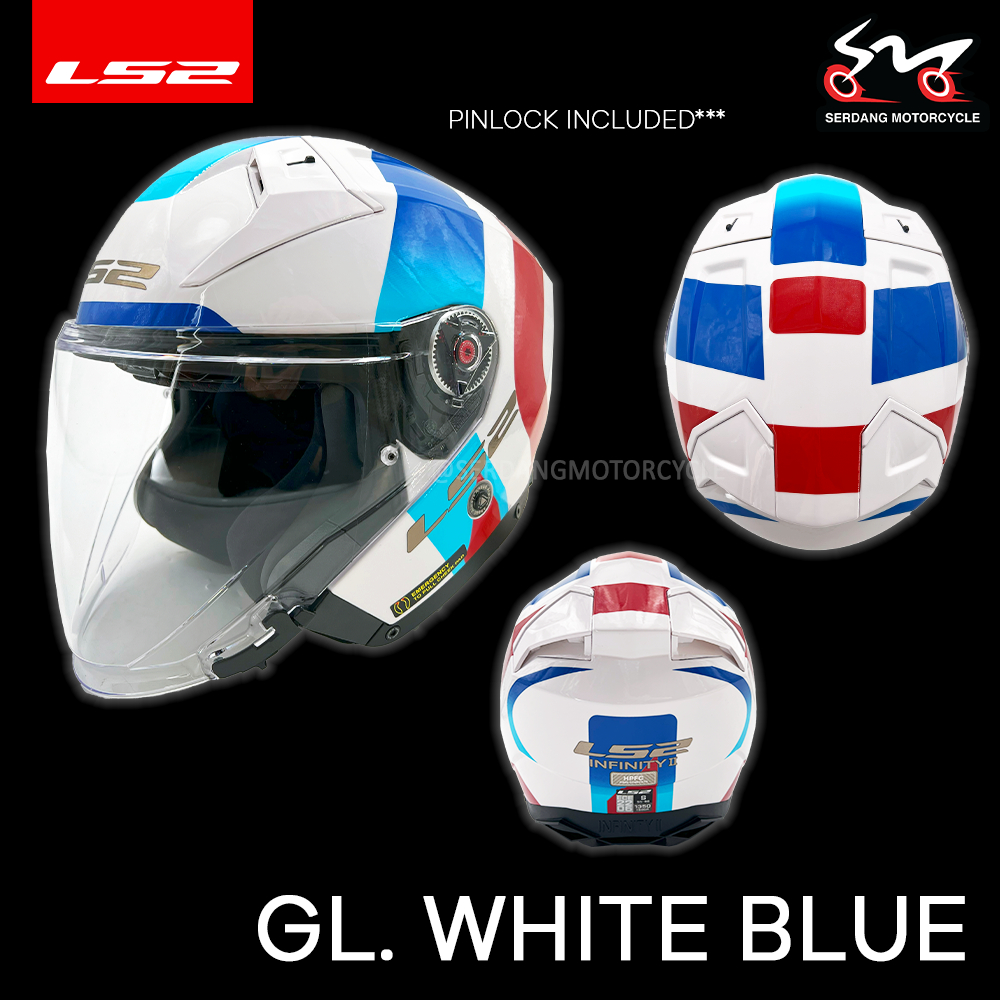 LS2 OF603 INFINITY II X CARBON OPEN FACE DOUBLE VISOR HELMET MATT GLOSS ...