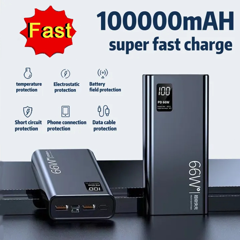 100000mAh Power Bank PD 66W Super Fast Charging Powerbank 100000mah USB ...