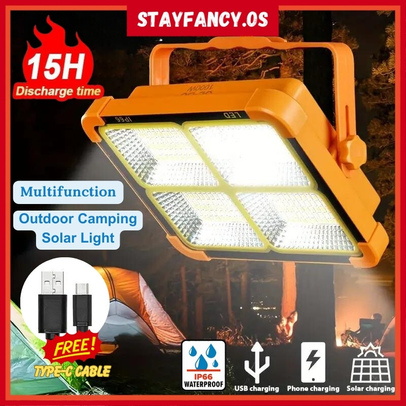 LED Emergency Solar Lamp Spotlight Outdoor Camping Light With ...
