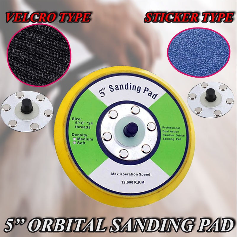 5" AIR ORBITAL STICKER TYPE / VELCRO TYPE SANDING PAD | Shopee Malaysia