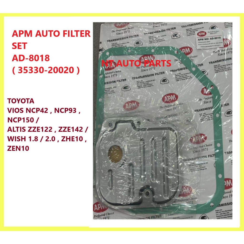 APM Auto Filter Toyota Vios NCP42 NCP93 NCP150 Wish 2003-2009 Altis ...