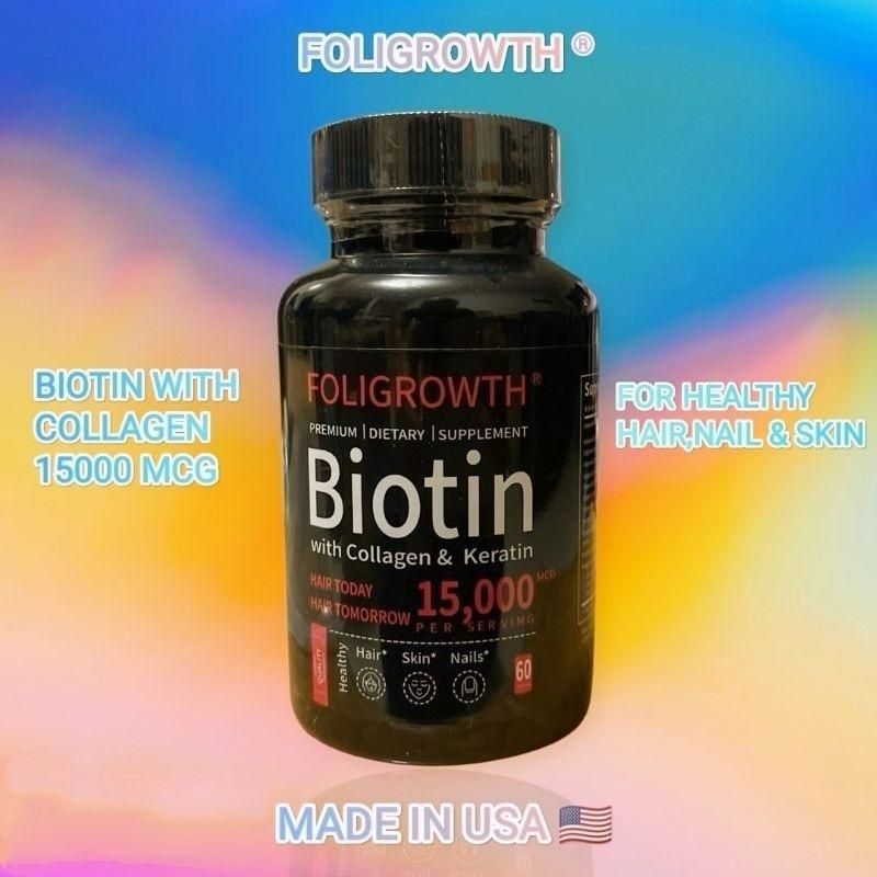 🇺🇲 Foligrowth biotin 15,000 MCG with collagen for healthy Hair and ...