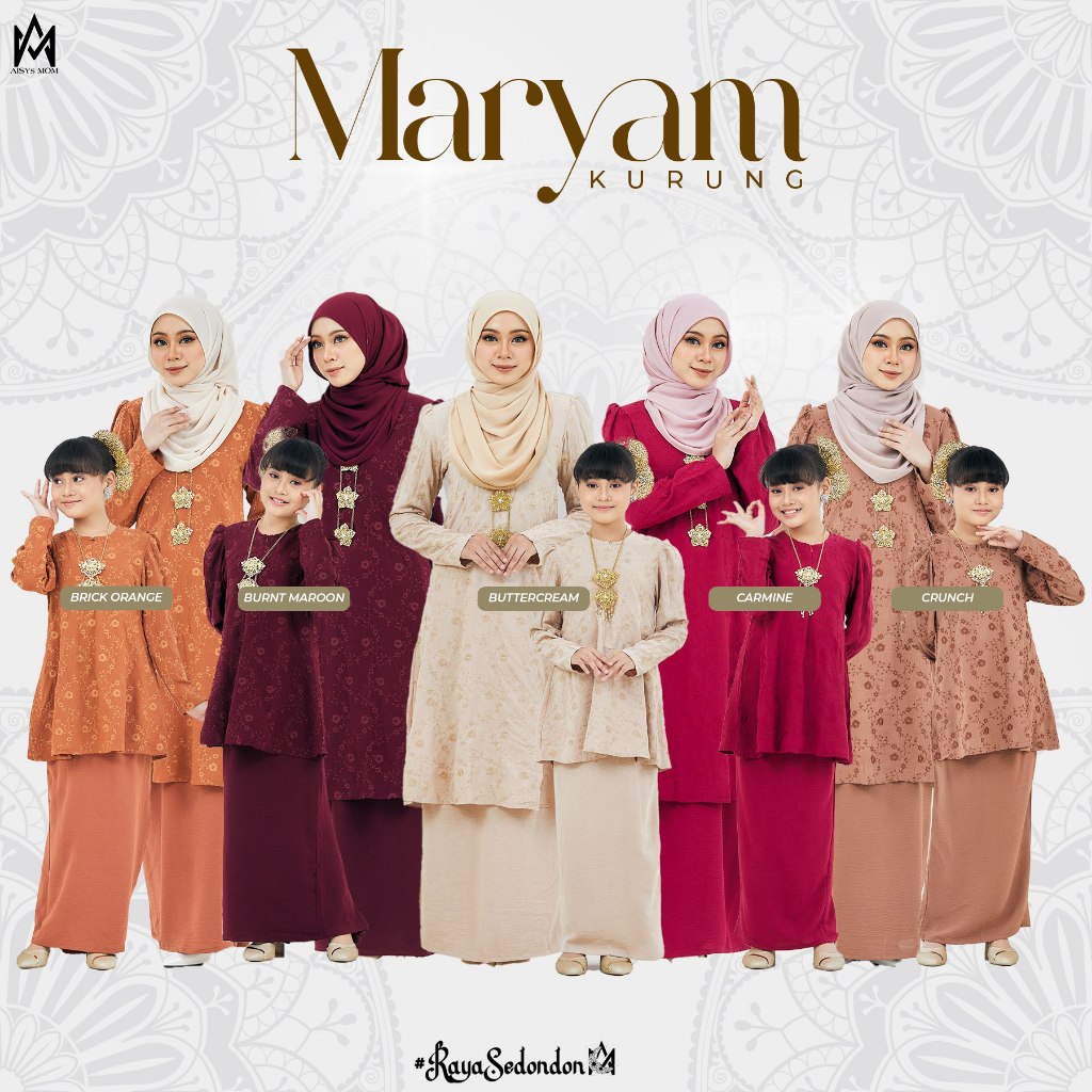 AISYSMOM MARYAM KURUNG MODEN LABUH SEDONDON IBU DAN ANAK LESS IRON ...