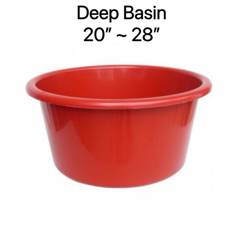 Big Round Deep Basin Bulat Besar / Wash Basin / Basin Basuh Cuci ...