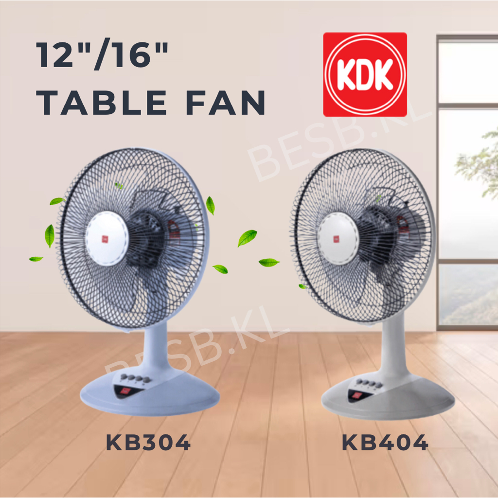 KDK KB-304/KB-404 12"/16” TABLE FAN Desktop Fan Kipas Meja Silver Blue ...