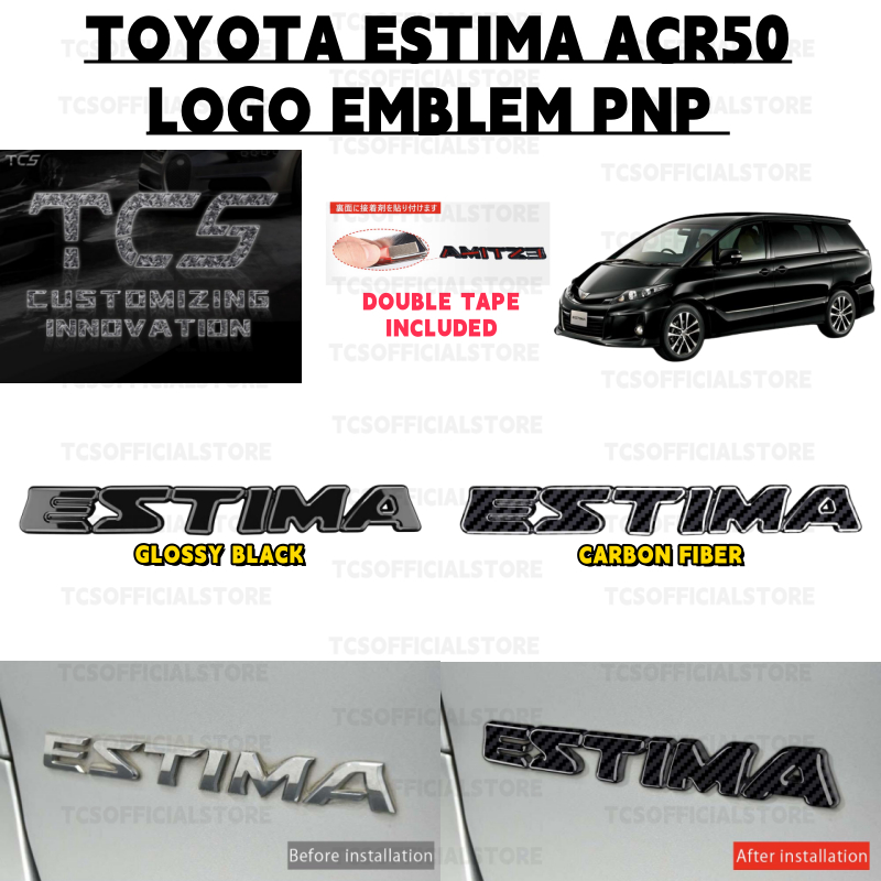 TCS TOYOTA ESTIMA ACR50 CAR LOGO EMBLEM COVER PNP ACCESSORIES | Shopee ...