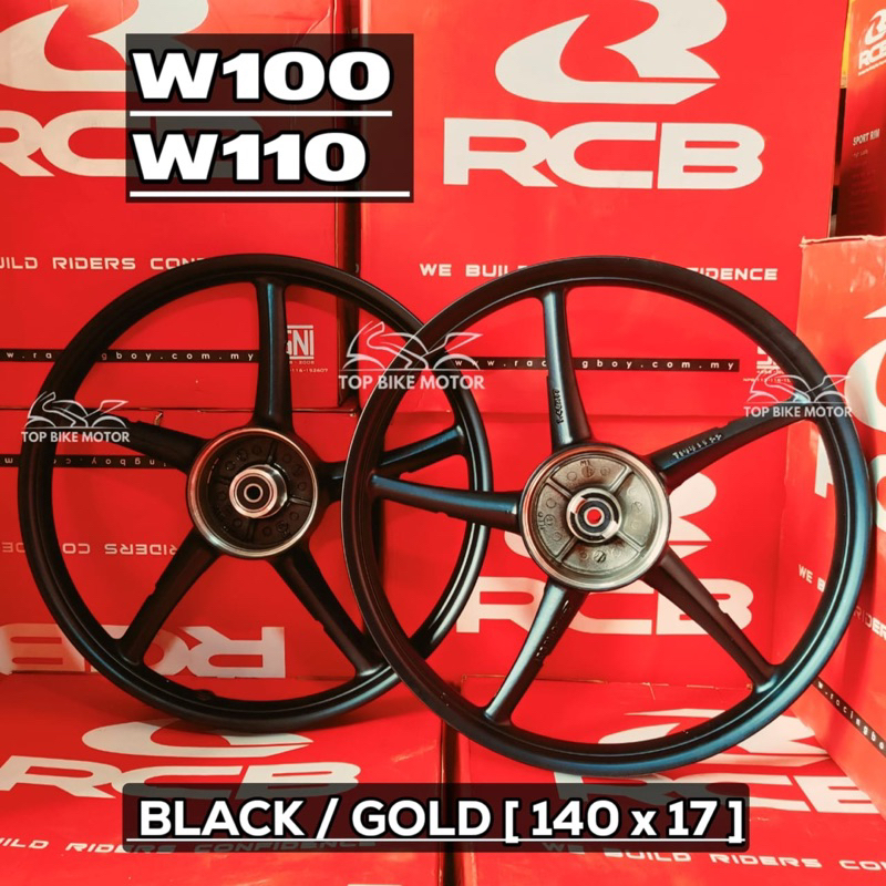 RCB SP522 SPORT RIM W110 W100 EX5 DREAM 1.40/1.40-17（ GOLD / MATT BLACK ...