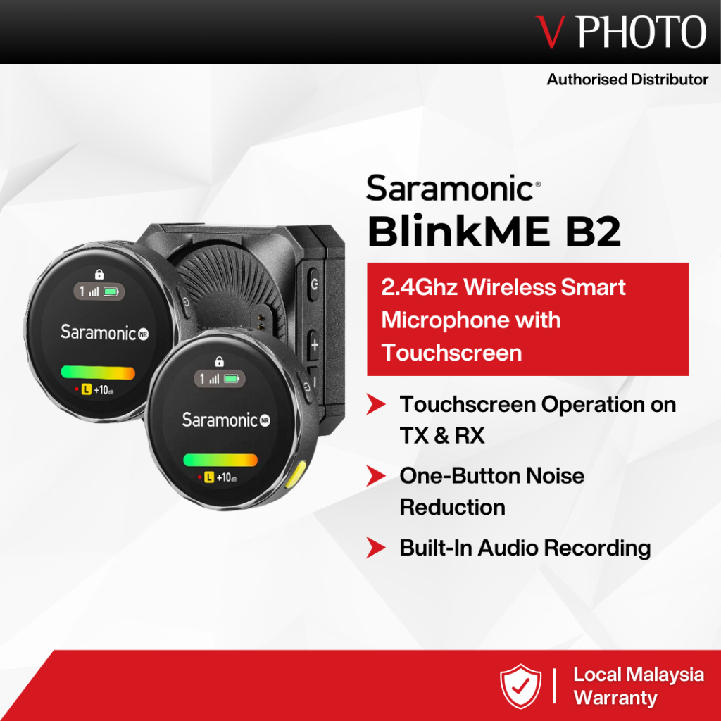 SARAMONIC BlinkMe B2 2.4GHz WIRELESS SMART MICROPHONE with Touchscreen ...