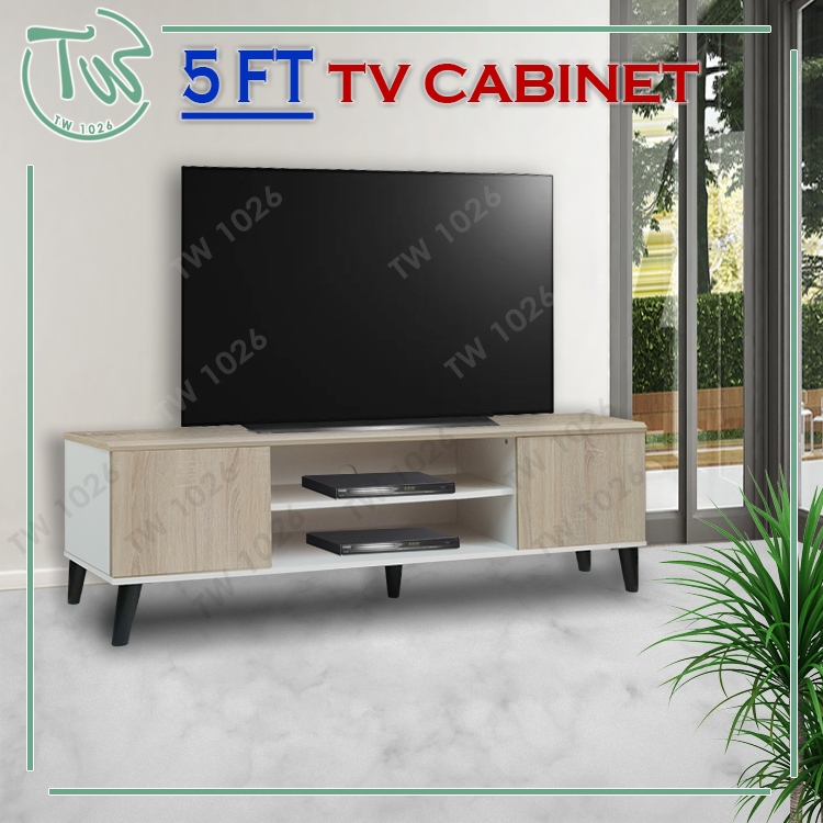 TW【Ready Stock】5 FT TV Cabinet {Simple & Minimalist Style}/TV Console ...