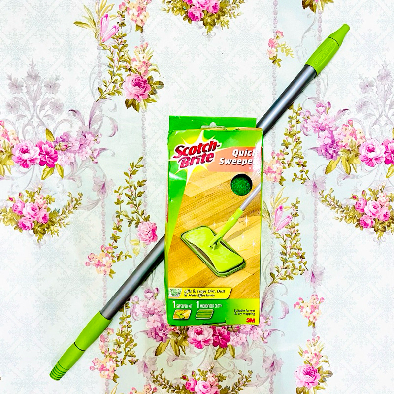 3M Scotch-Brite Quick Sweeper Mop, 360° Rotating Head, cleaning floors ...