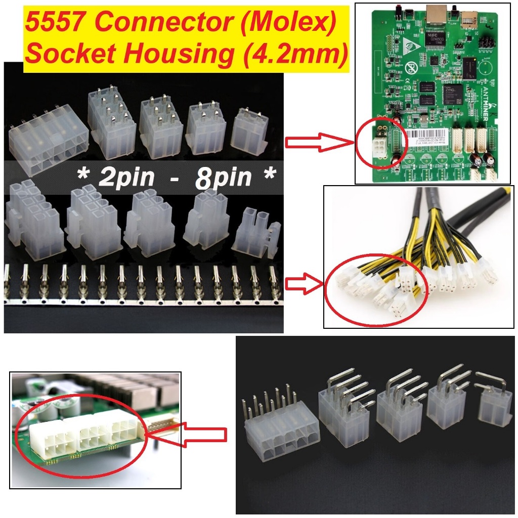 Molex Connector 5557 Connector Socket Housing Plug (4.2mm Pitch) Male + Female + Terminals Pin ...