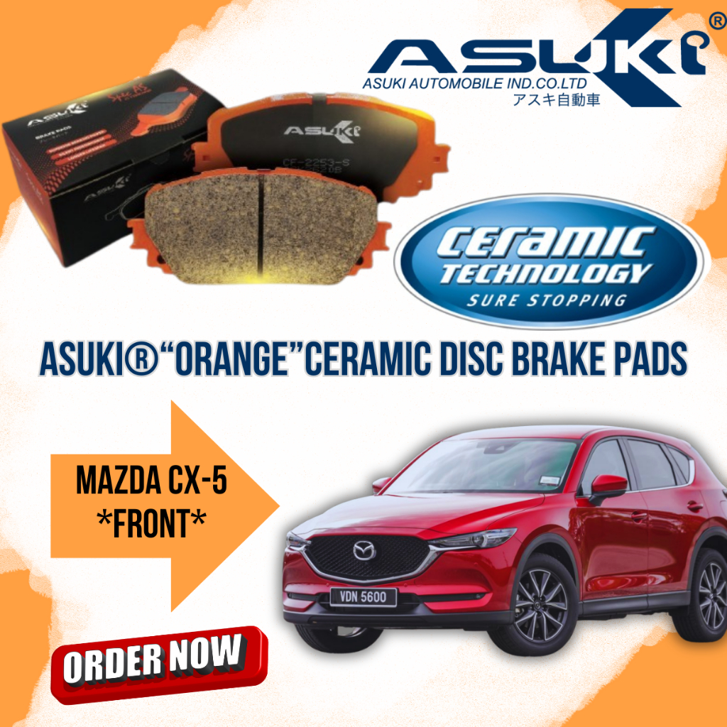 Mazda CX5 KE/KF Skyactiv - ASUKI *Ceramic* Brake Pad - Depan/Front SET ...