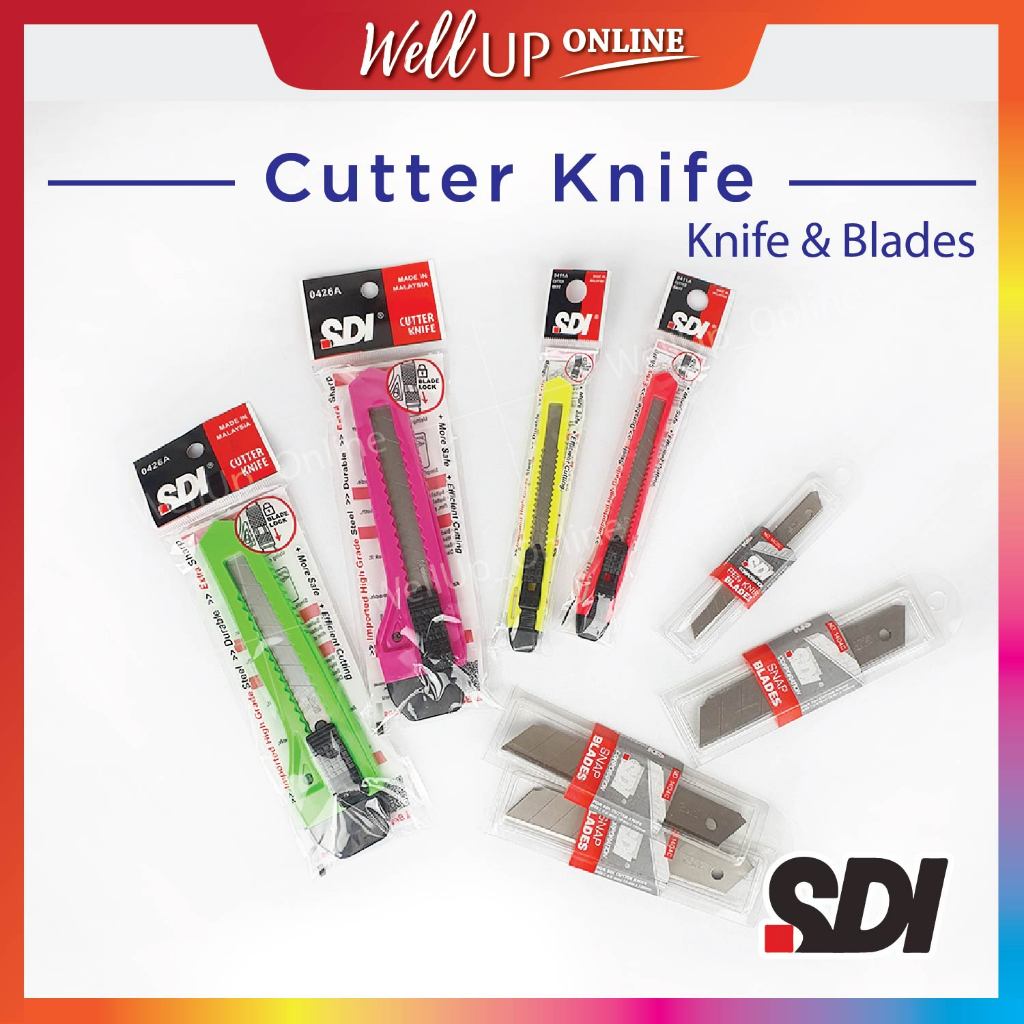 SDI Cutter Knife 0411A /0426A - SDI Cutter Blades 1403C / 1404C Pisau ...
