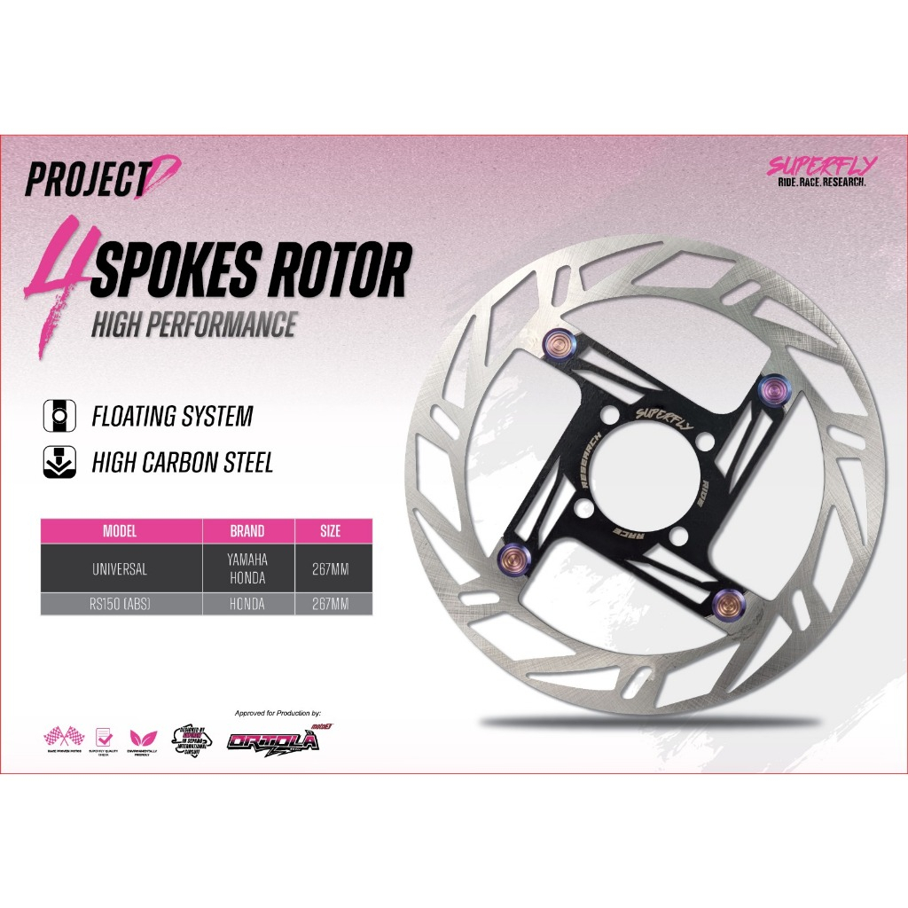 Superfly 4 Spoke Rotors High Performance Full Floating Project D 267MM ...