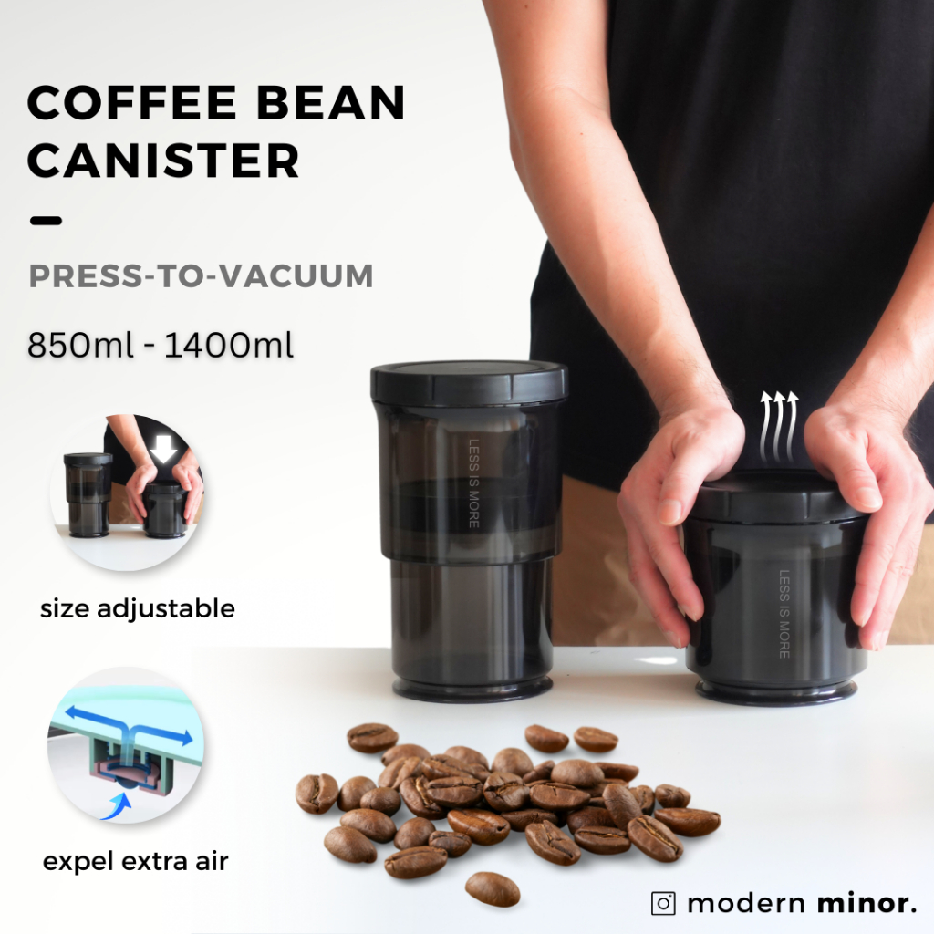 MINOR X JUG Air-Tight Coffee Bean Canister/Press-To-Vacuum, Dried Food ...