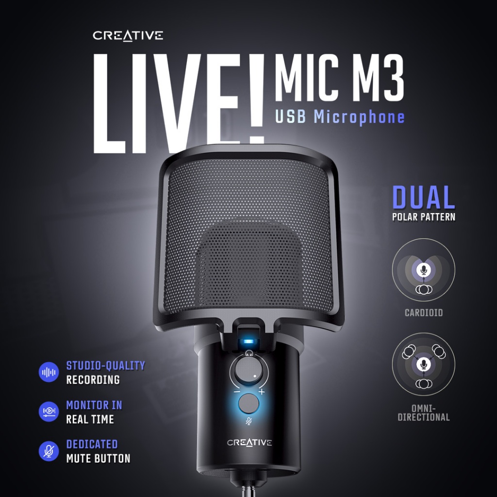 # CREATIVE Live! Mic M3 - USB Microphone With Dual Polar Pattern and ...