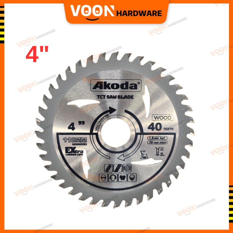 VOON 4” Wood Cutting Disc 40 Teeth TCT Circular Saw Blade Angle Grinder ...