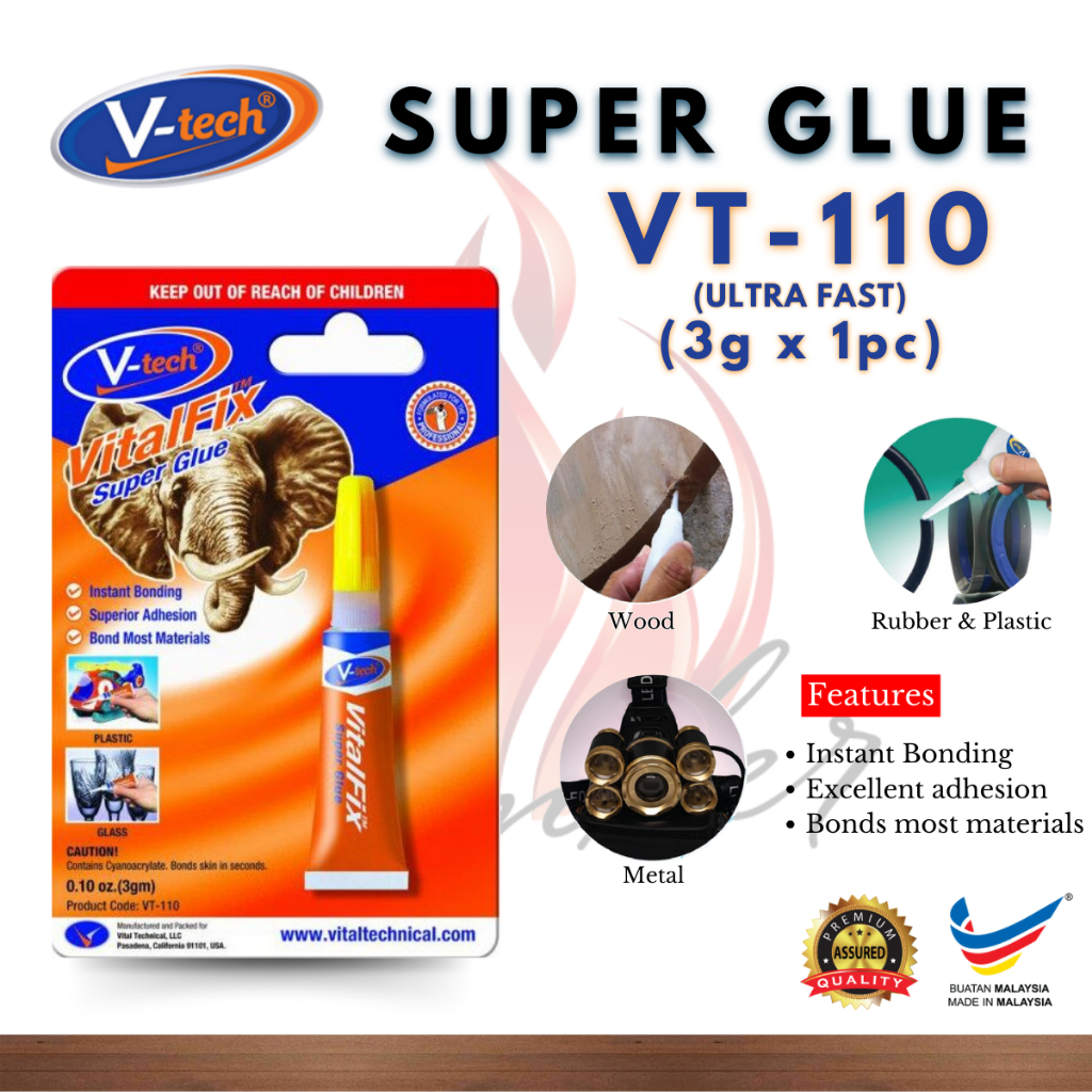502 Super Glue Vtech VT802 (20g) VT110 (3g) VT119 (1g x 4pc) / Instant ...