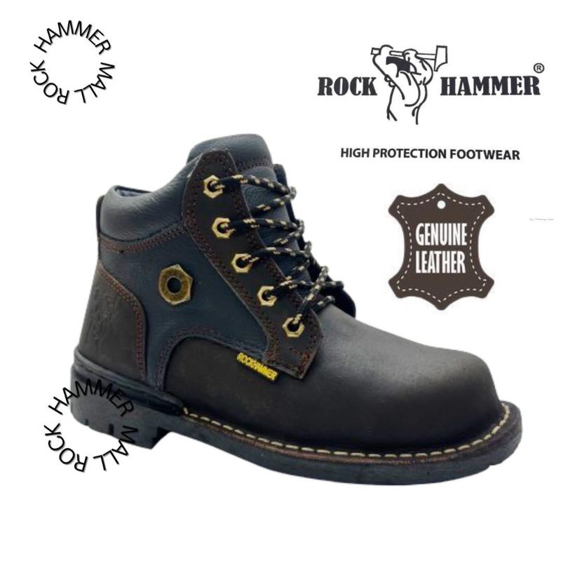 ORIGINAL 2024 NEW DESIGN ROCK HAMMER FULL LEATHER SAFETY SHOE/BOOT MID ...