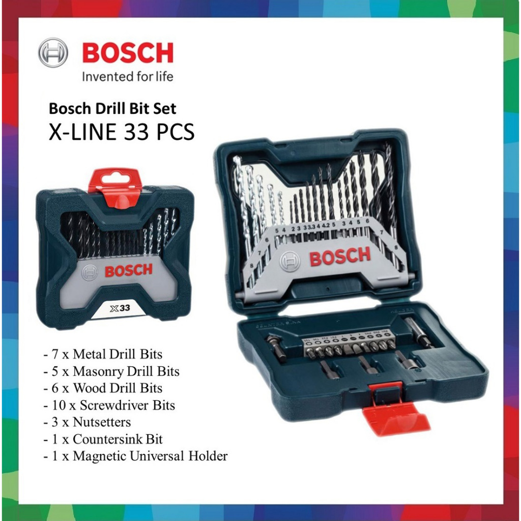 Bosch 33-piece Special X-Line Screwdriver Bits & Drill Bits Mini Set ...