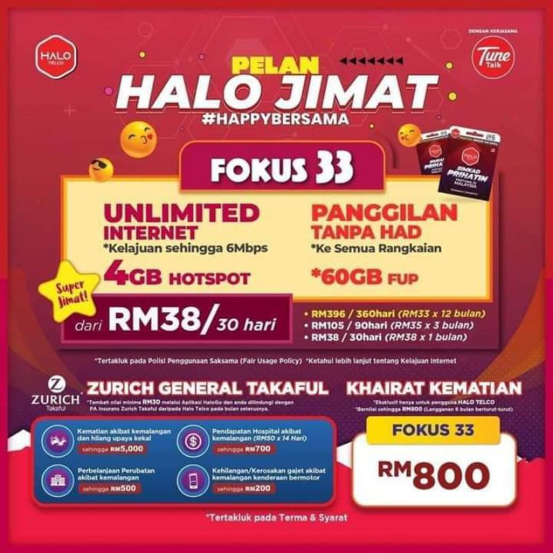 PLAN JIMAT HALO TELCO TUNETALK | Shopee Malaysia