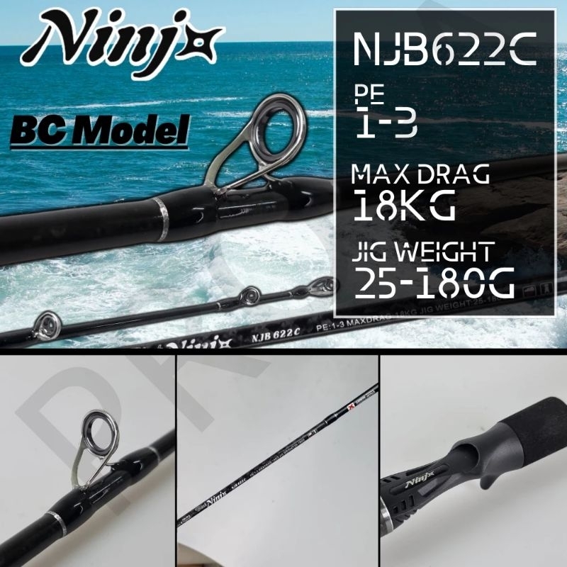PROGA NINJA JIGGING ROD (BLACK & RED MODEL 2024) | Shopee Malaysia