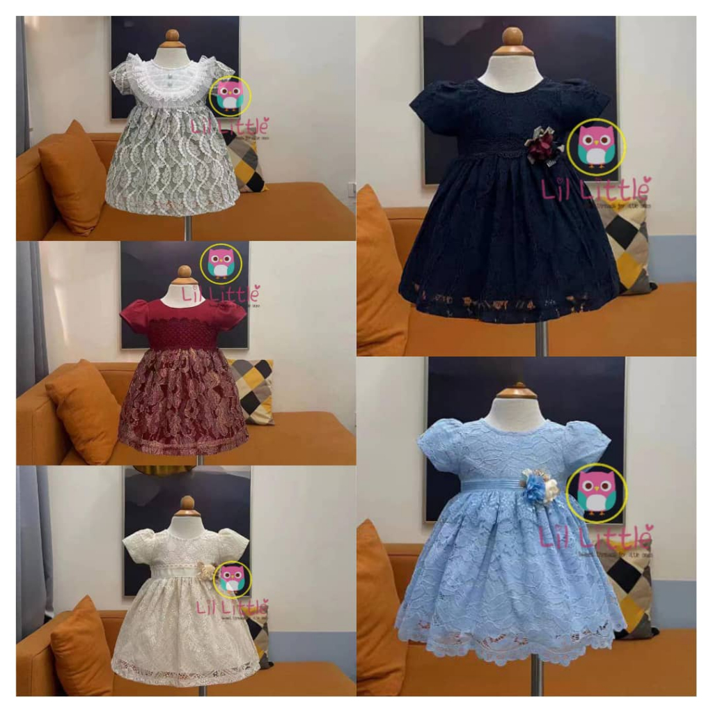 Little Cutie BGD60 Newborn Baby Girl Gown Baby Girl Lacey Dress (Gaun ...