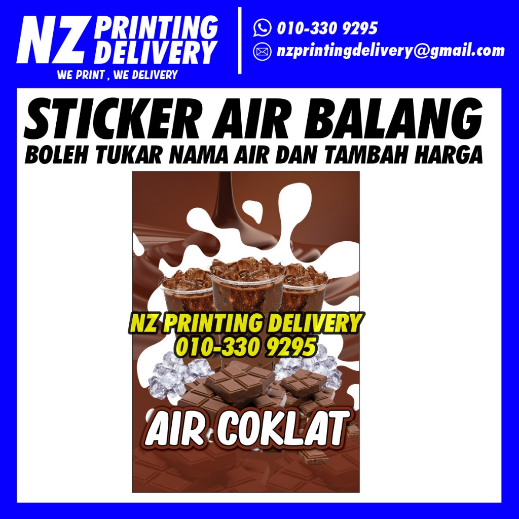 Sticker Air Balang Coklat Chocolate | Shopee Malaysia