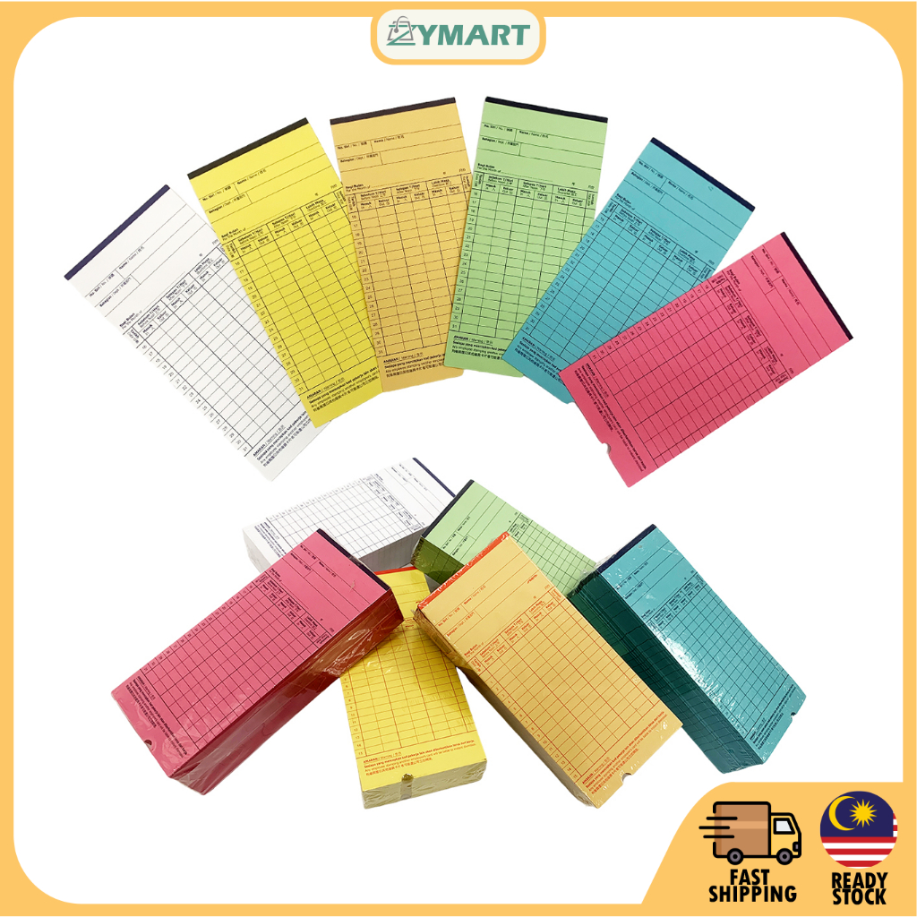 Punch Card Line Red/Blue, Multi Colour Punch Card (100 PCS/Pack), Punch ...