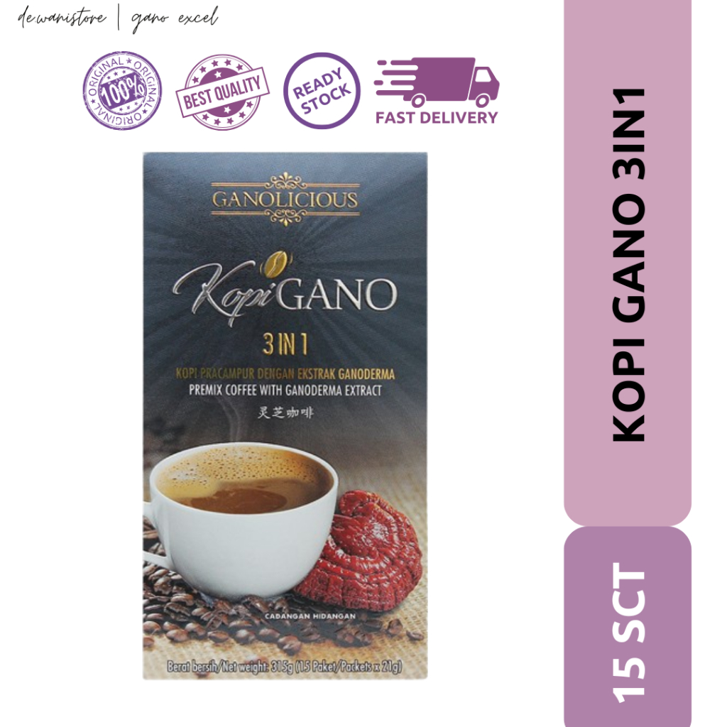 Ganolicious Kopi Gano 3in1 15 Sachets/Kopi Pracampur Dengan Ekstrak ...