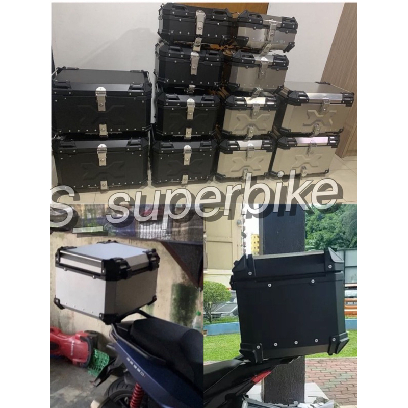 Aluminium Top Box X Design 22L 35L 45L 55L 65L 85L Kotak Motosikal Peti Aluminum Box Motorcycle ...