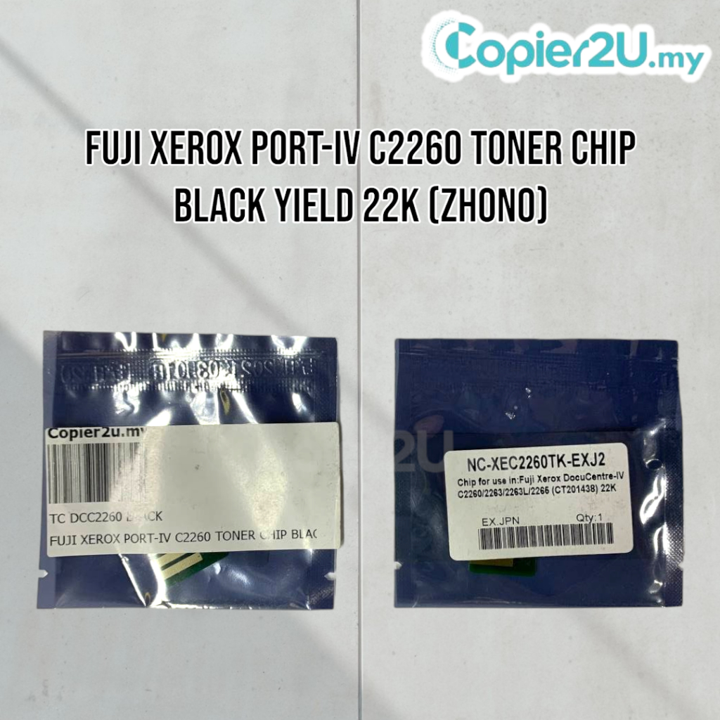 FUJI XEROX PORT-IV C2260/2263/2265 TONER CHIP BLACK YIELD 22K (ZHONO ...