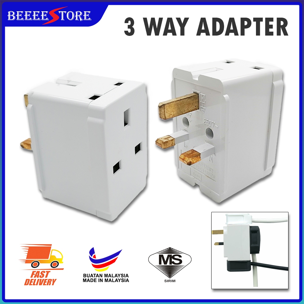 Top UK 3 Way Adaptor 13AMP 250V 50/ 60Hz 3 WAY PLUG 3 WAY UK PLUG ...