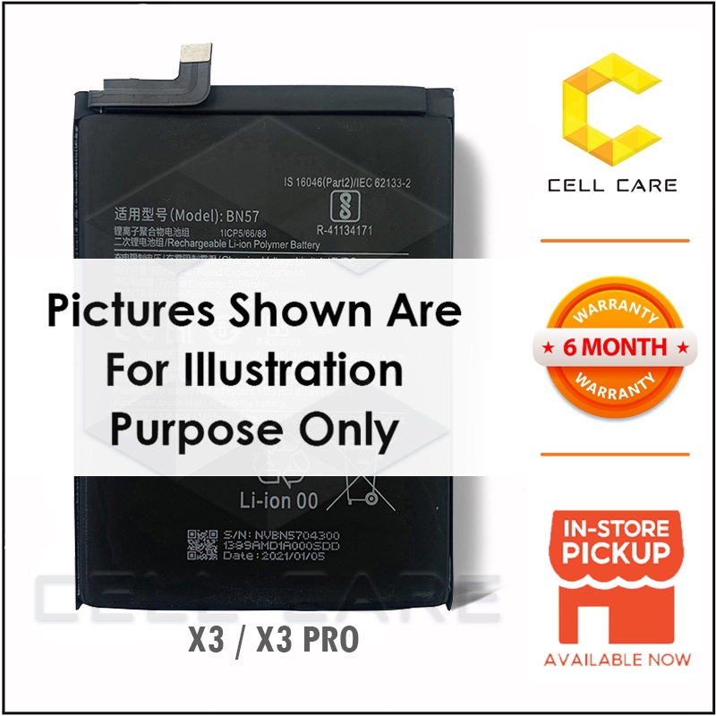 Battery Bateri Compatible For POCO X3 POCO X3 PRO BN57 (5160 mAh ...