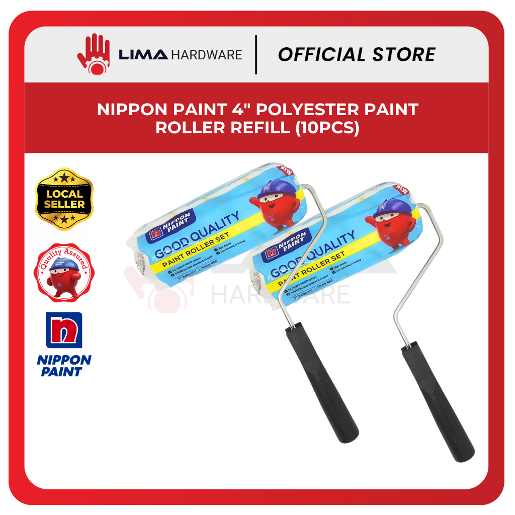 NIPPON PAINT Polyester Paint Roller With Handle, Set Berus Cat - 7Inch ...