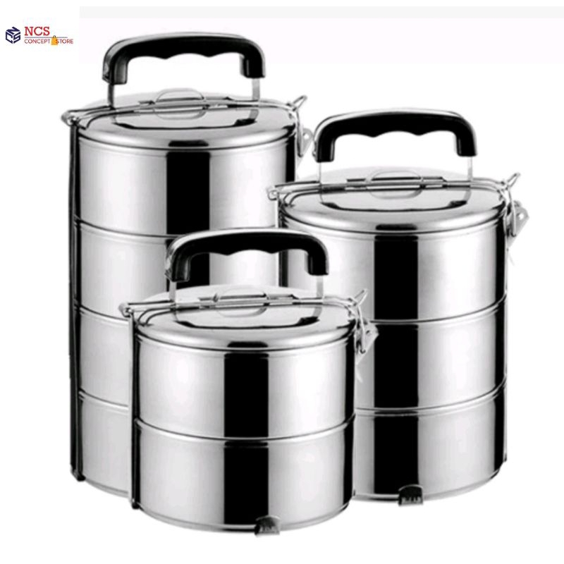 [Ready Stock] XY TOP Food Shelf 2,3,4 Layer 14CM Stainless Steel Tiffin ...