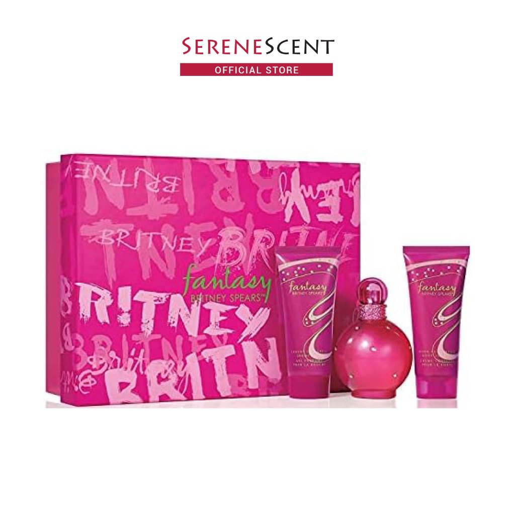 Britney Spears Fantasy 3-pc Set 100ml EDP+ Body Lotion 100ml+Shower Gel ...