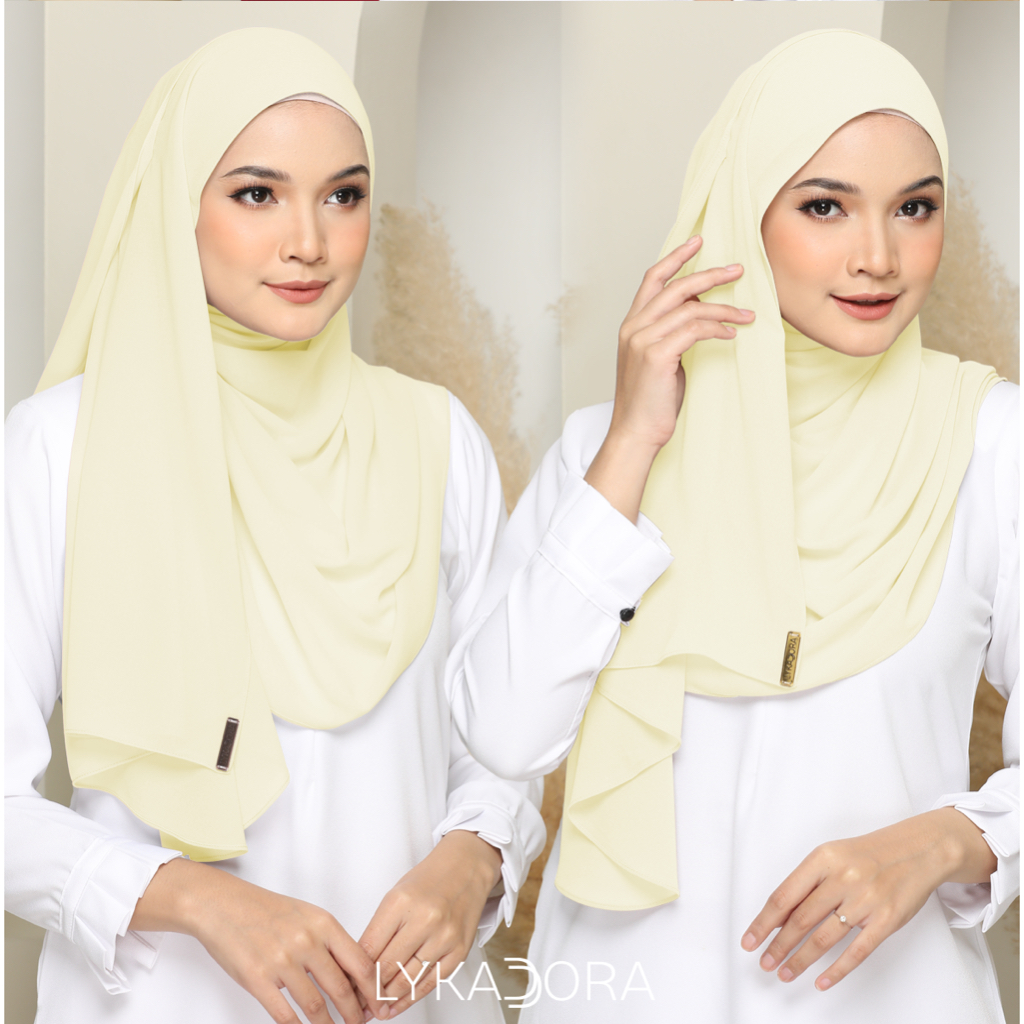READY STOCK Shawl Chiffon Curve CREAM KUNING AIR | Shopee Malaysia