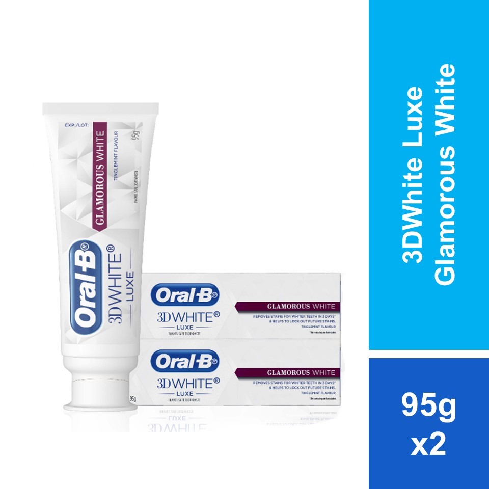 Oral-B 3DWhite Luxe Glamorous White Toothpaste (95g x 2) | Shopee Malaysia