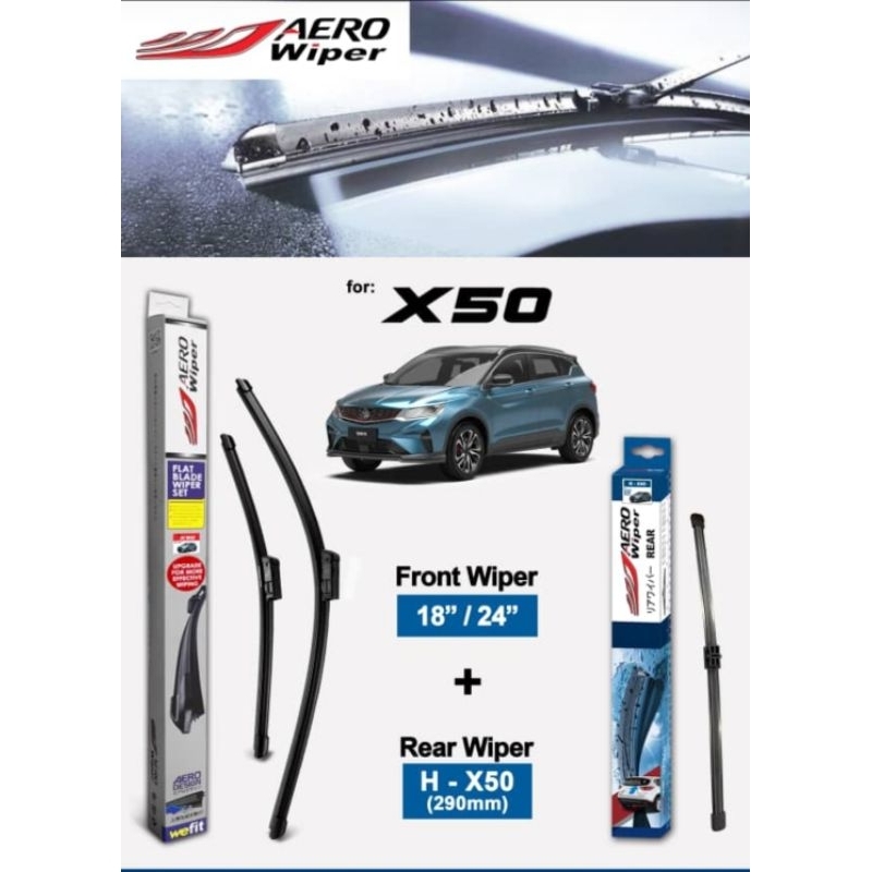 PROTON X50 WIPER CERMIN DEPAN, FRONT WINDSCREEN SOFT WIPER BLADES. Satu ...