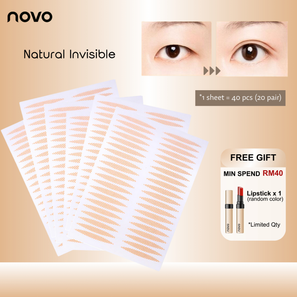 NOVO Lace Double Eyelids Sticker Natural Invisible Eyelid Tape Thin ...